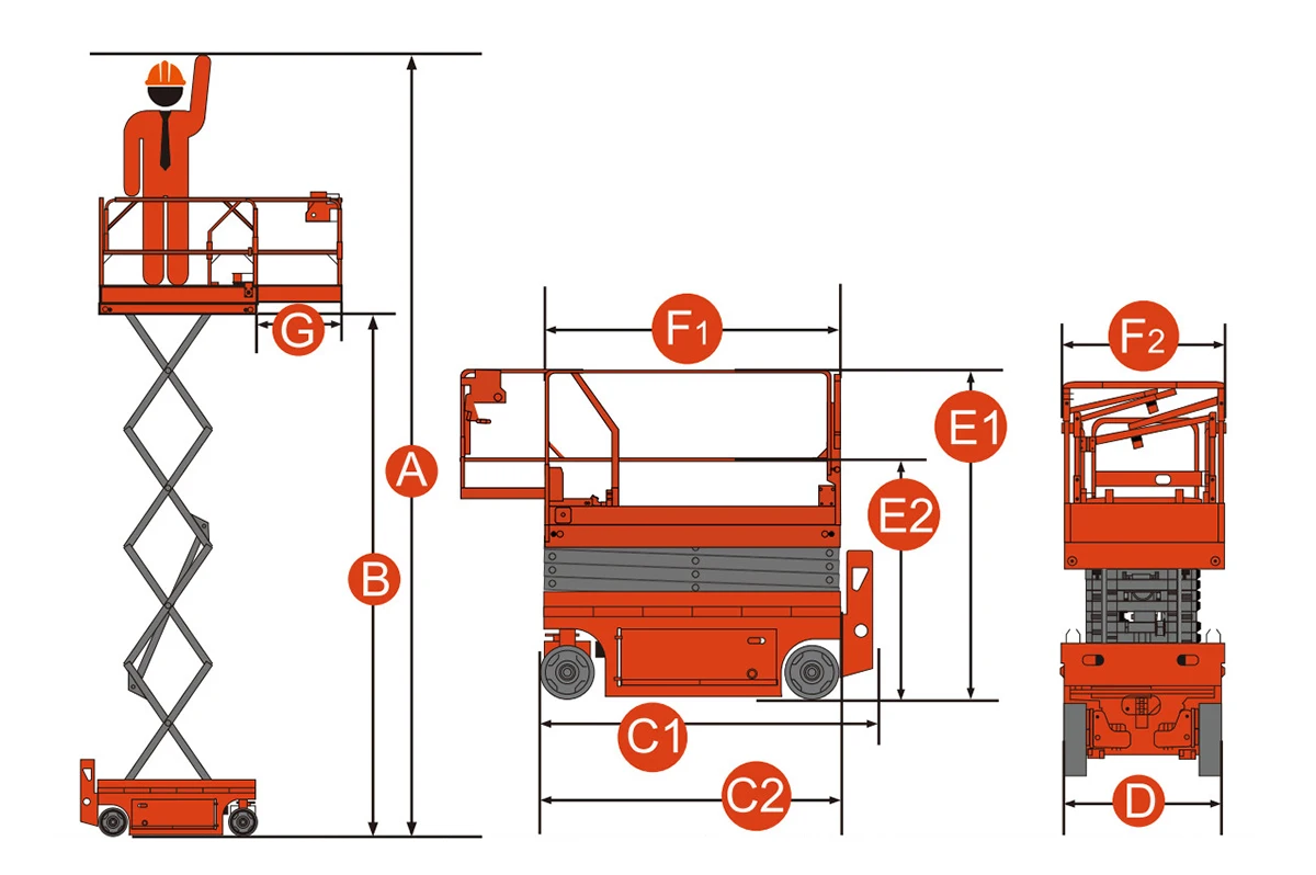 Wheel Type Working Platform 200kg 230kg 450kg Mobile Self-propelled ...