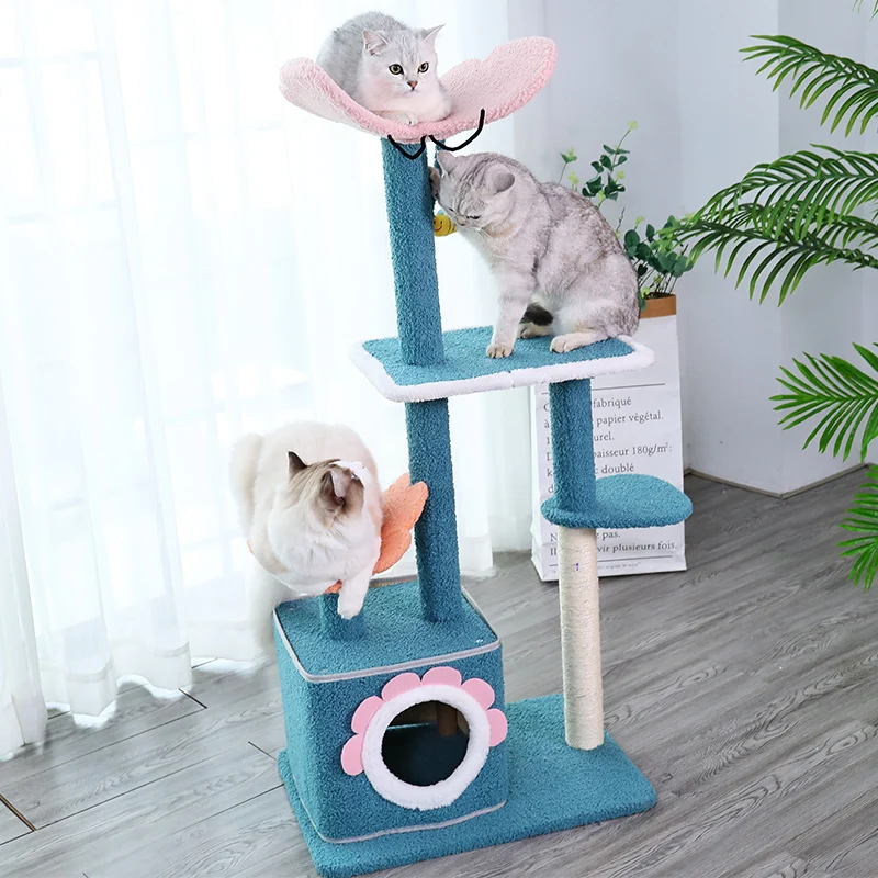 Cat Climbing Frame Small Flower Cat Nest Tree Integrated Climbing ...