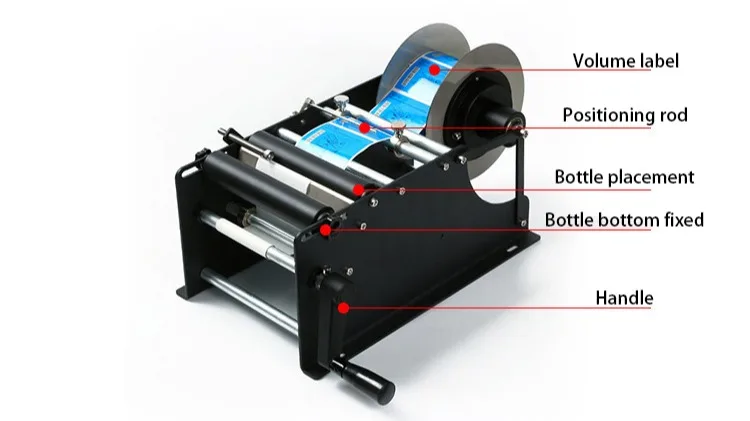 Small Container Thin Stick Labelling Machine Vial Label Sticking Wet ...