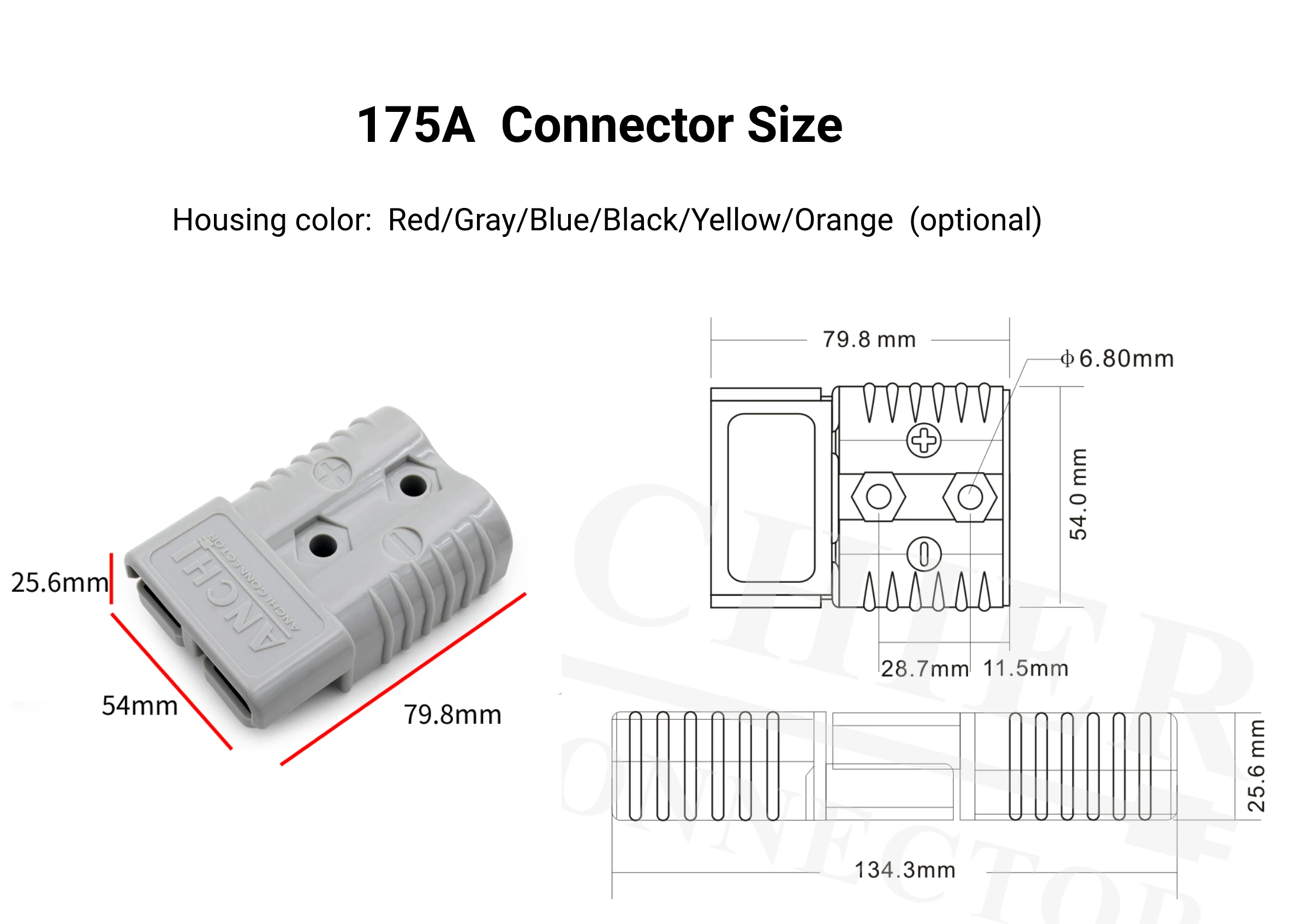2-pin Connectors With Terminals For Anderson Plug 40a 50a 120a 175a ...