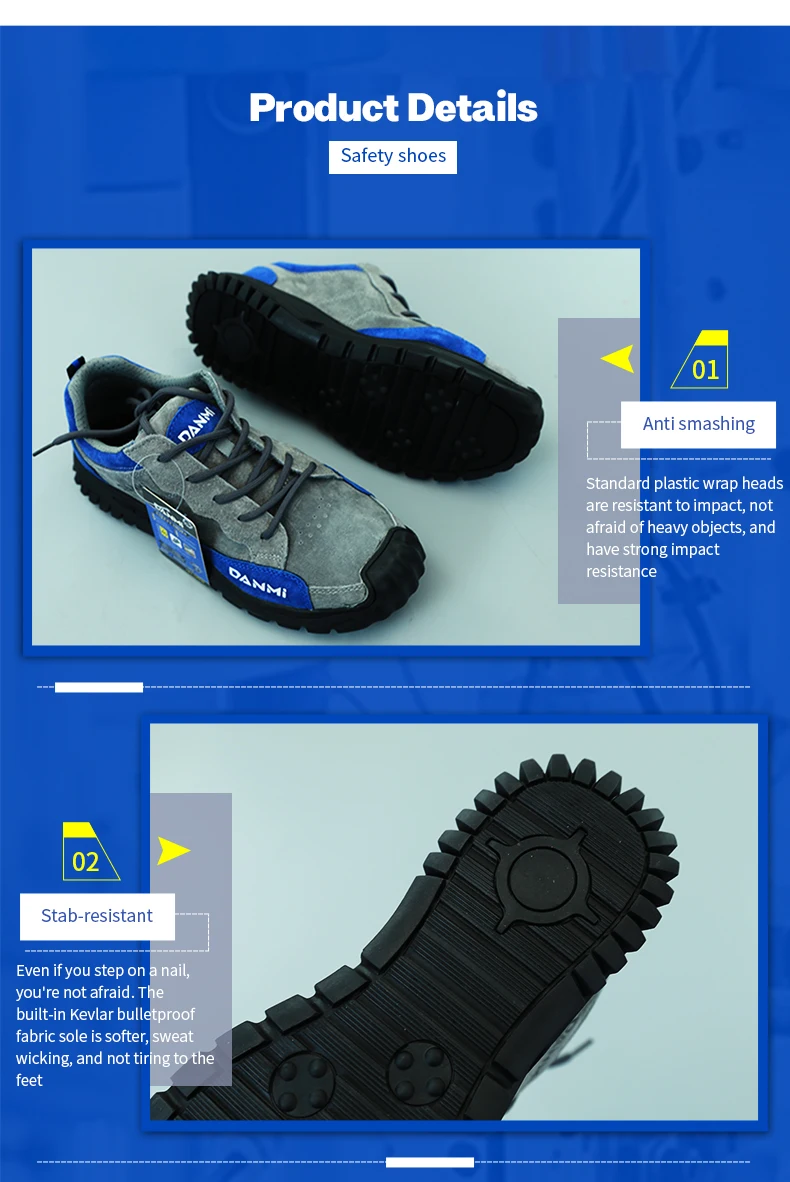 DANMI Safety Work Shoes - Durable, Comfortable, and Waterproof