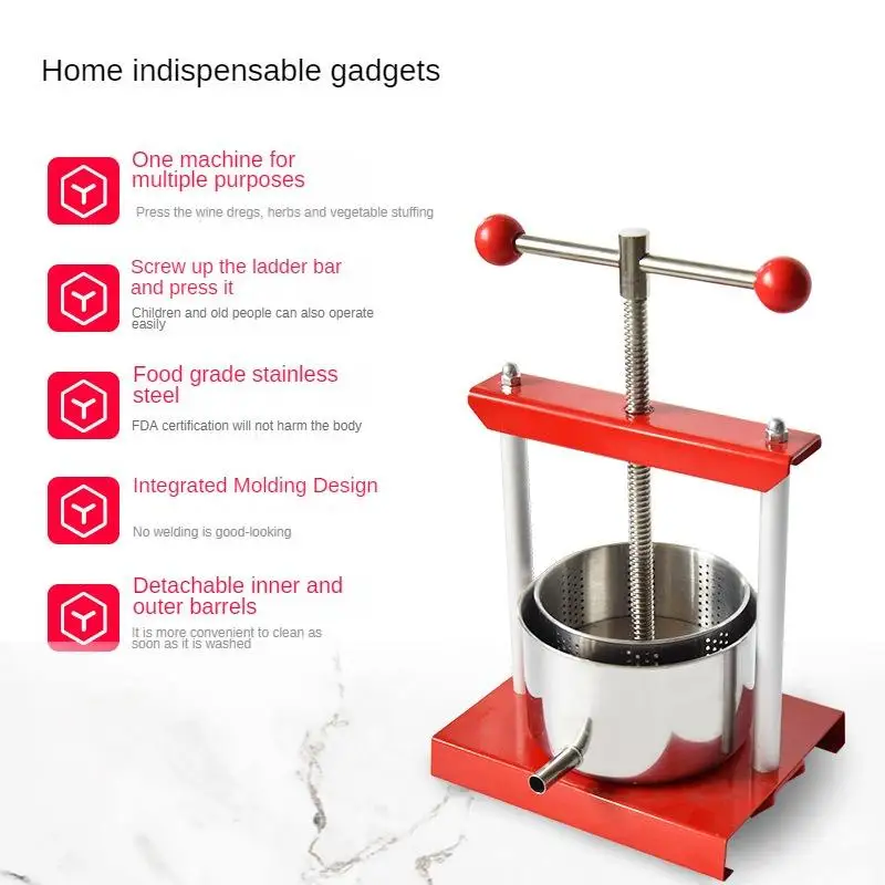 Manual Stainless Steel Fruit & Vegetable Press for Juice Production