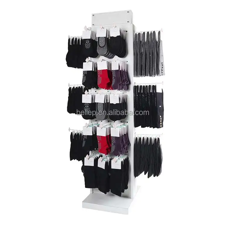 Custom Retail Store Floor Wood Display Stand Hanging Sock Display Rack ...