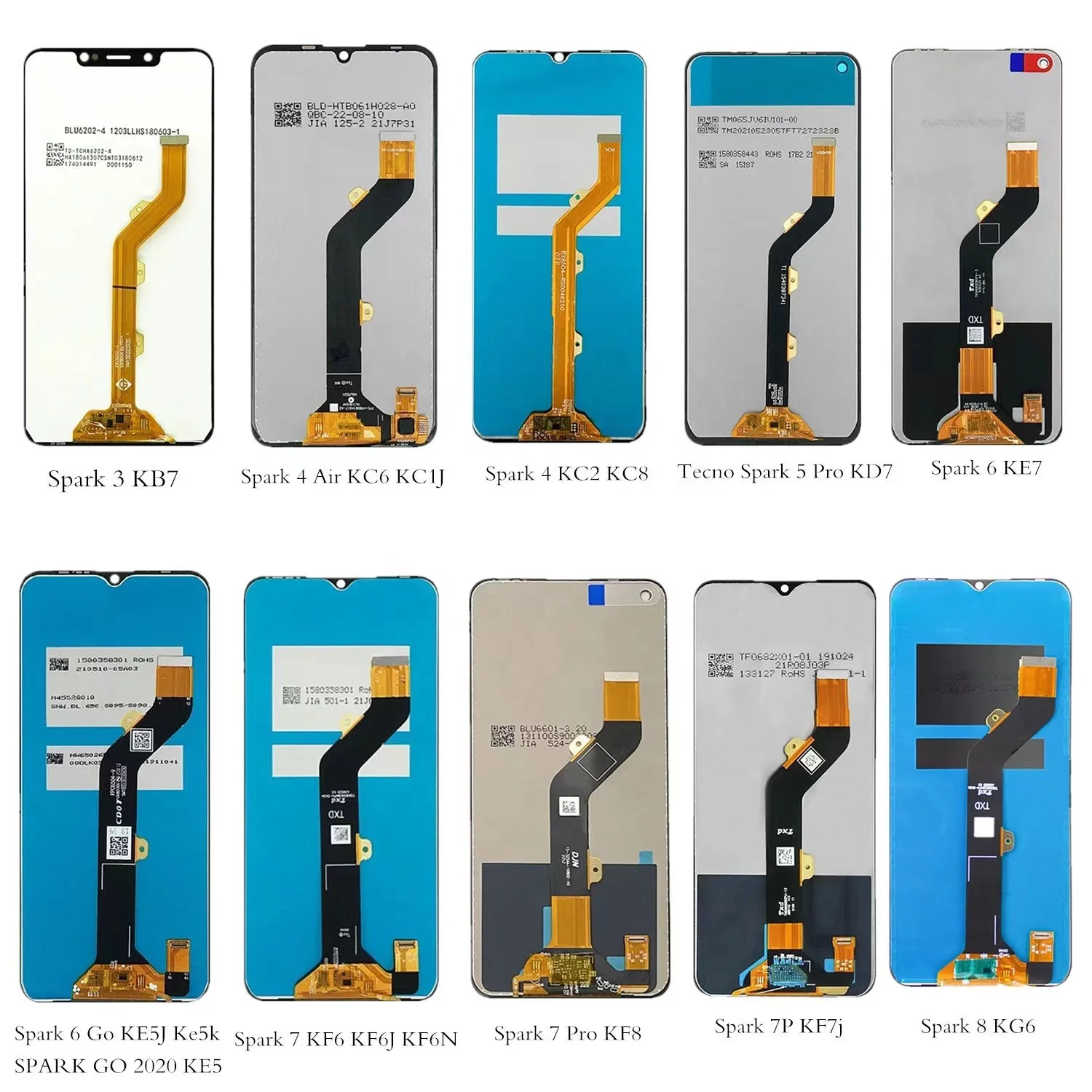 Mobile Phone Lcd Screen for Tecno Spark 6 Go KE5 Lcd for Tecno Spark ...