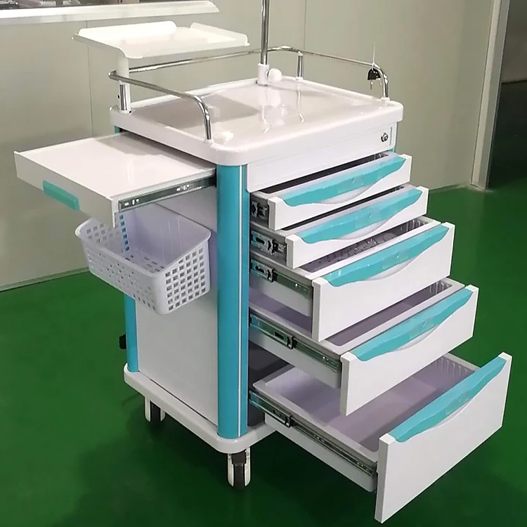 Factory Price Abs Medical Emergency Hospital Medical Cart Trolley ...
