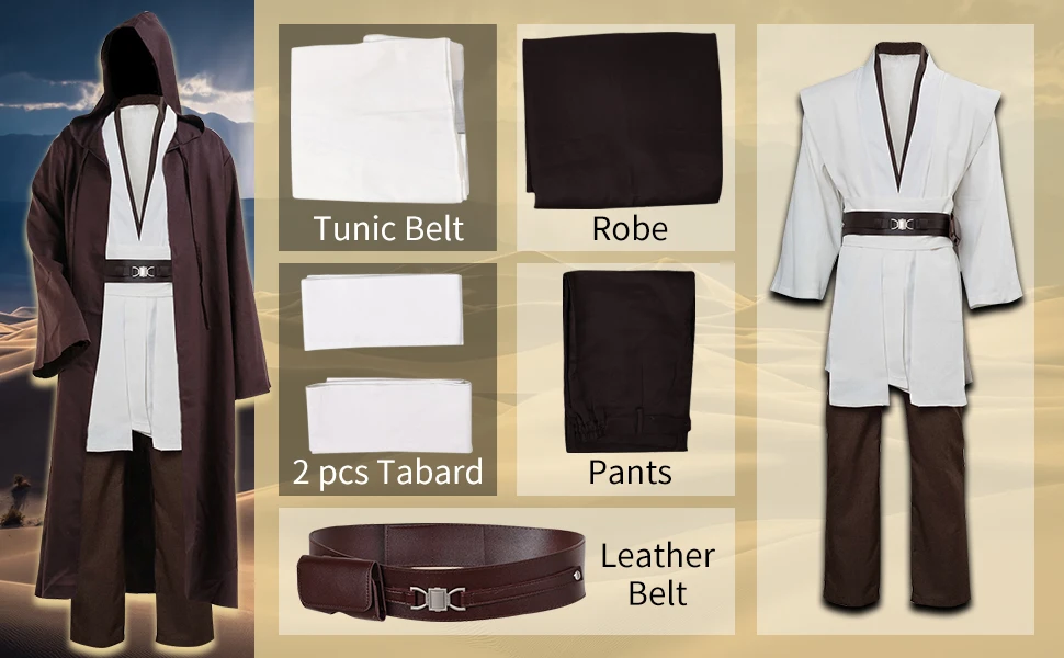 Laku Tunic Costume Men's Tunic Hooded Robe Full Set Halloween Cosplay ...