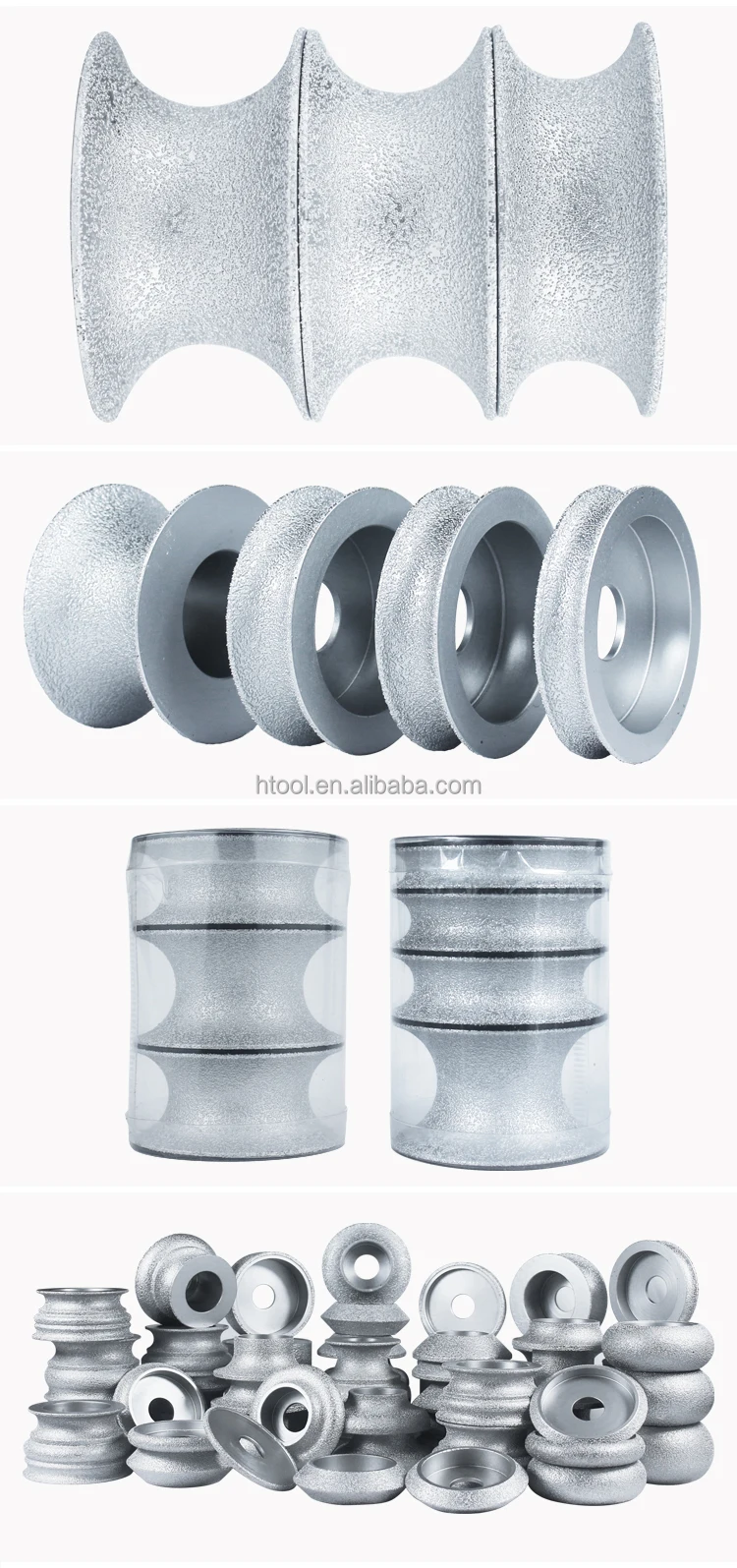 75/30mm Vacuum Brazed Diamond Semi-circle Grinding Wheel For Marble ...