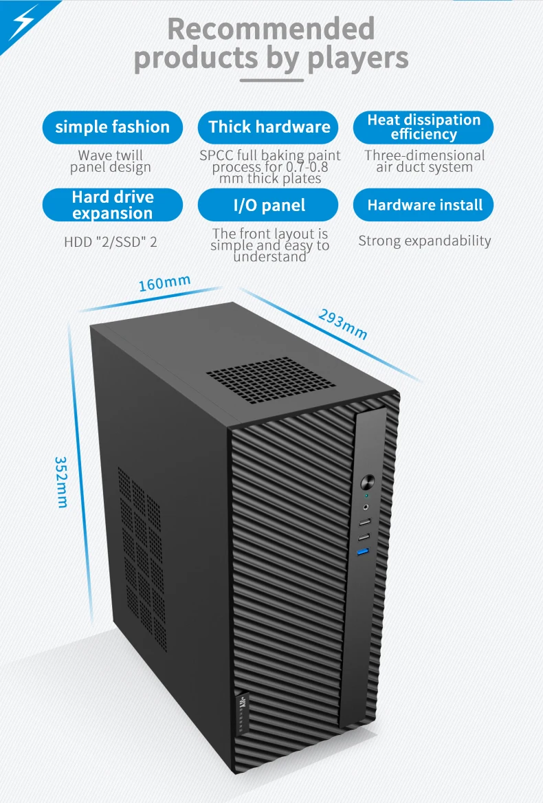 Cheap Pc Computer Cases M-ATX Mini ATX case Classic Shape Office ...
