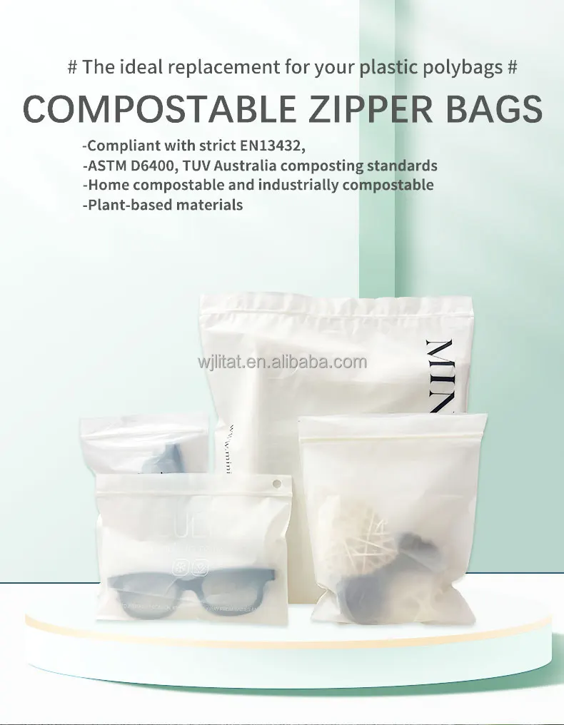 Custom Printing Biodegradable Compostable Pla Corn Starch Cpe Eva ...