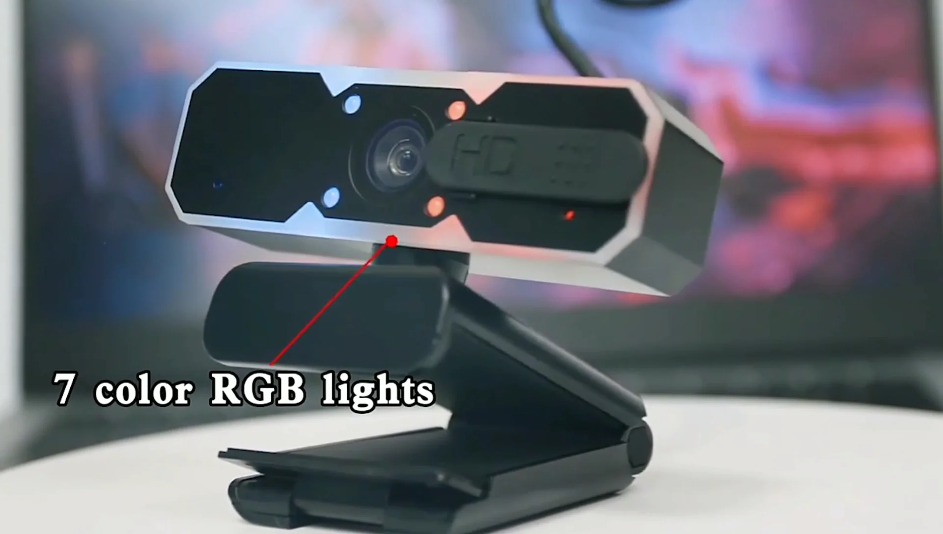 Anywii Usb Microphone Rgb Gaming Camera Led Light Webcam 60fps Pc ...