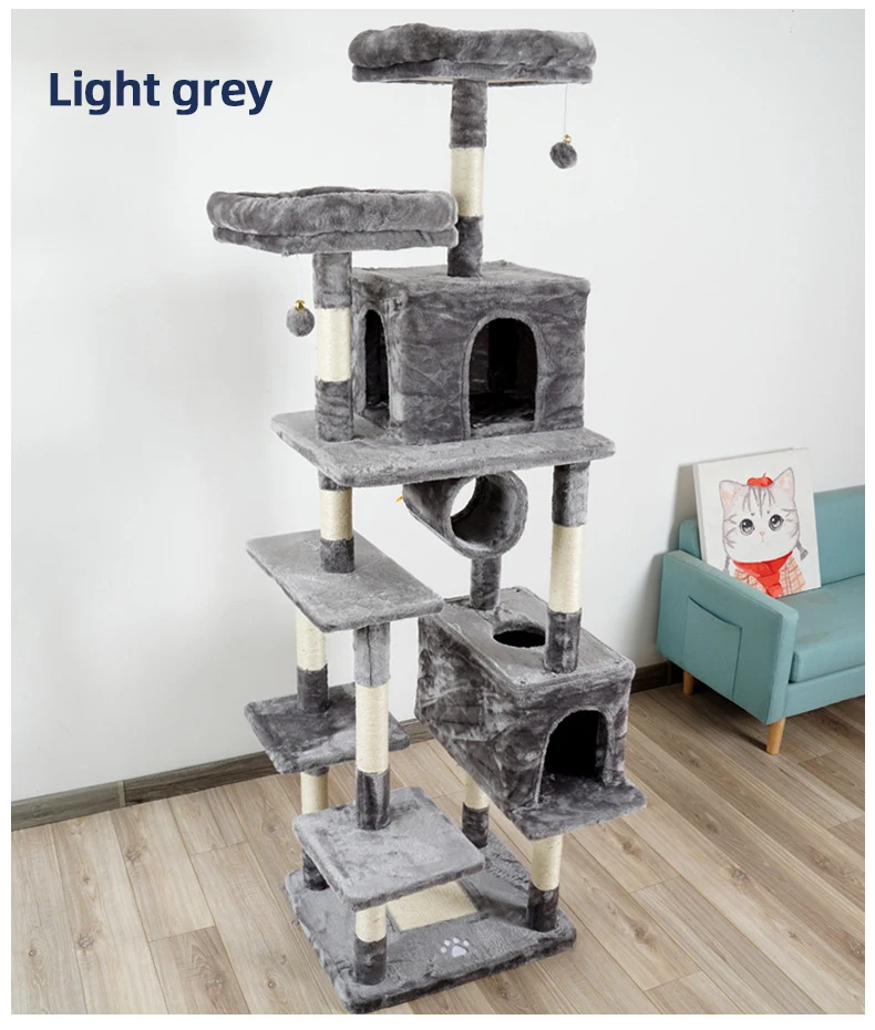Multi Level Cat Tree House & Scratching Post Heavy Duty With Sisal Rop ...