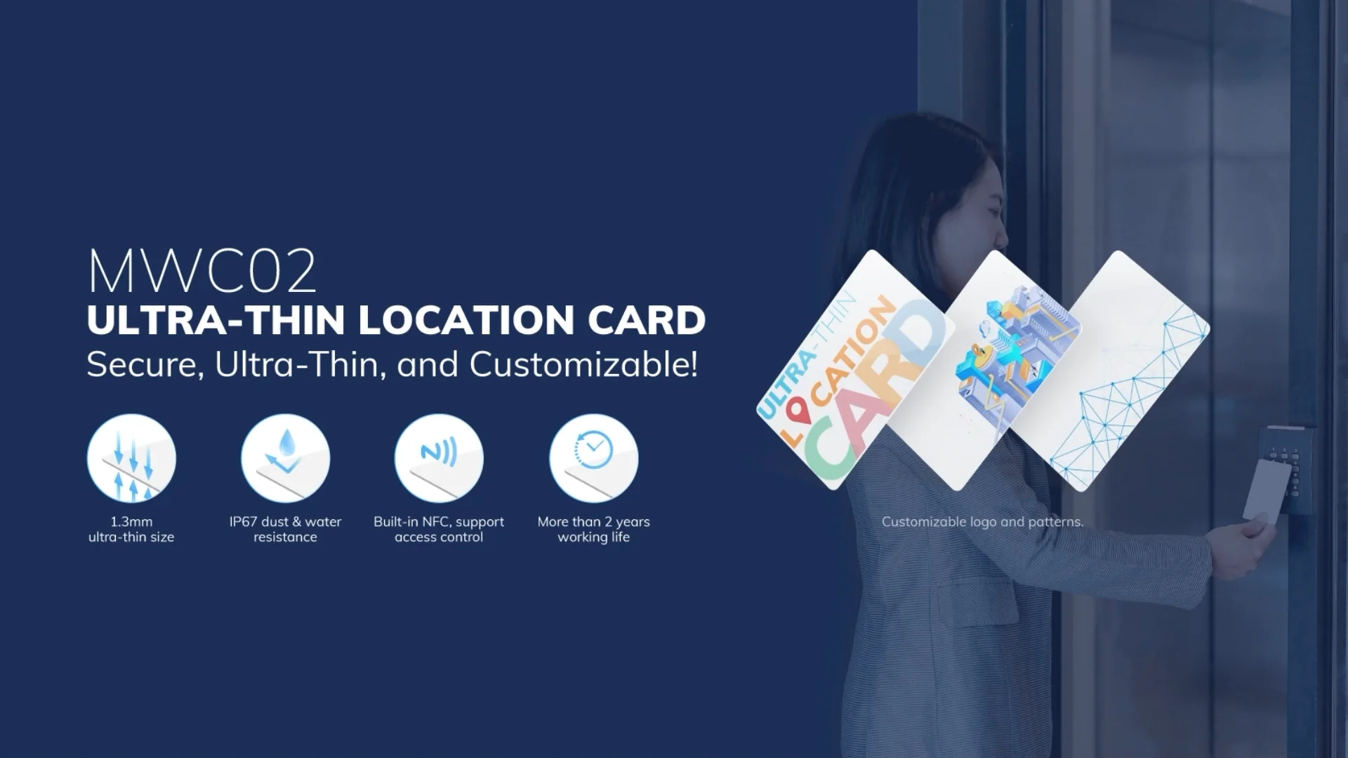 Access Control Ultra Thin Location Smart Card Long Range Ble Ibeacon ...