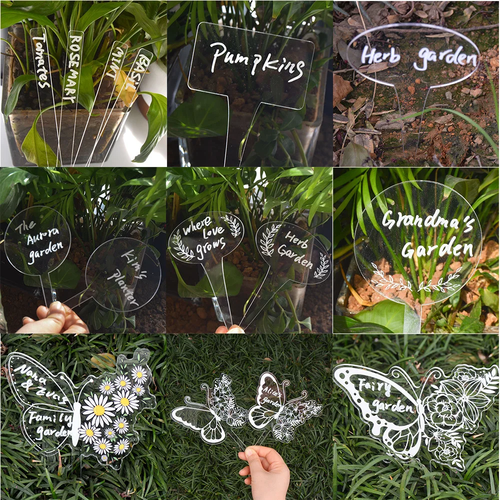 Multisize Reusable Acrylic Plant Labels Reusable Outdoor Garden ...