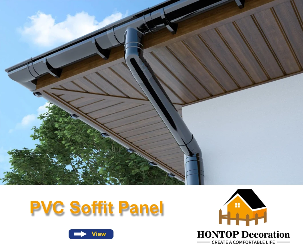 Modern Fireproof Waterproof Exterior Wood Laminated PVC Vinyl Soffit ...