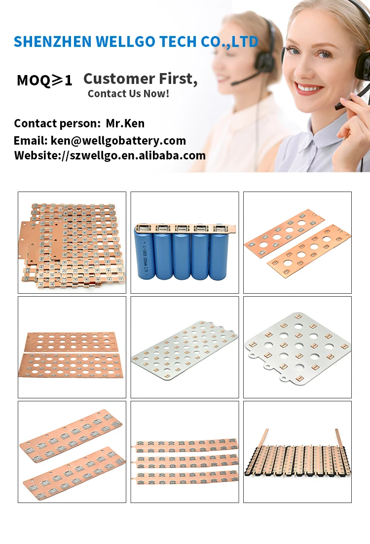 Wellgo Custom Battery Terminal Busbar 21700 Battery Pack Copper Busbar ...