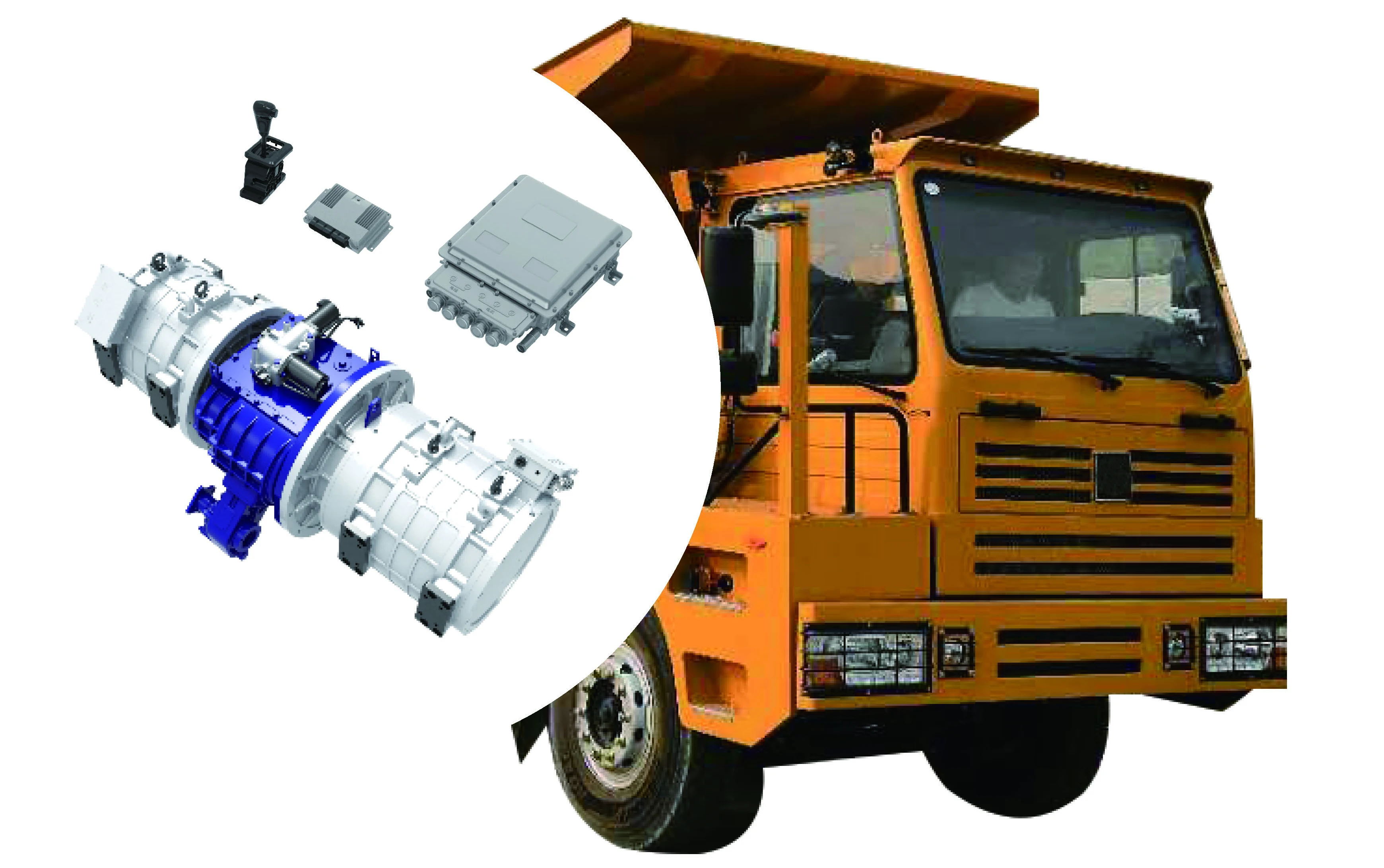 EMT dual motor 300kW 180kW 90-120 tons Pure Electric Drive System for ...