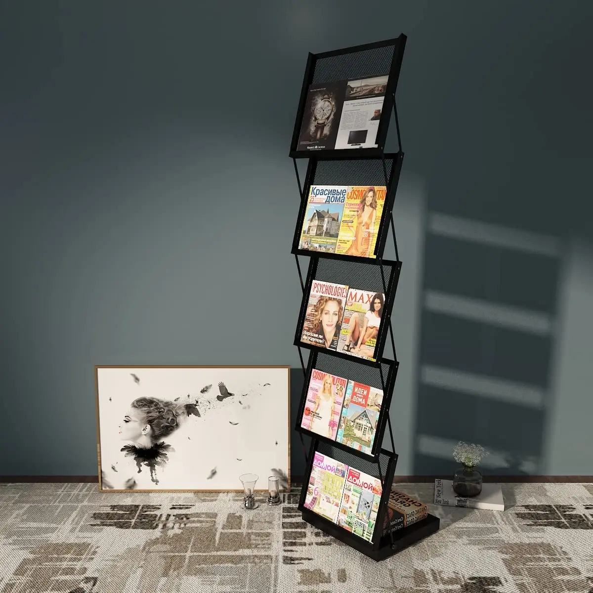 JH-Mech Brochure Display Stand Brochure Magazine Display Pop-up Design ...