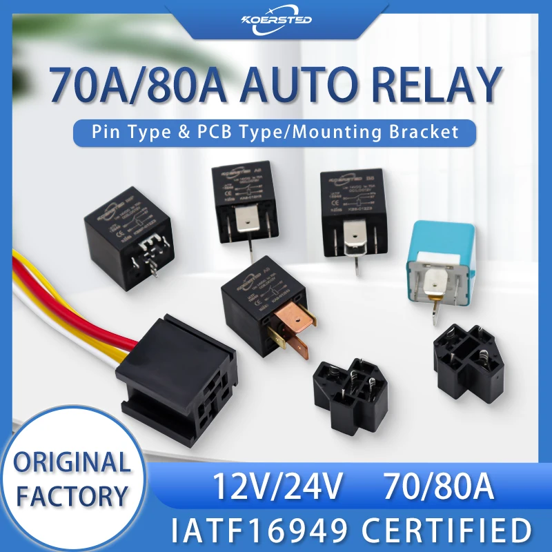 KA8 Series 70A/80A Mini Automotive Relay High Quality 12V/24V Car Relay ...