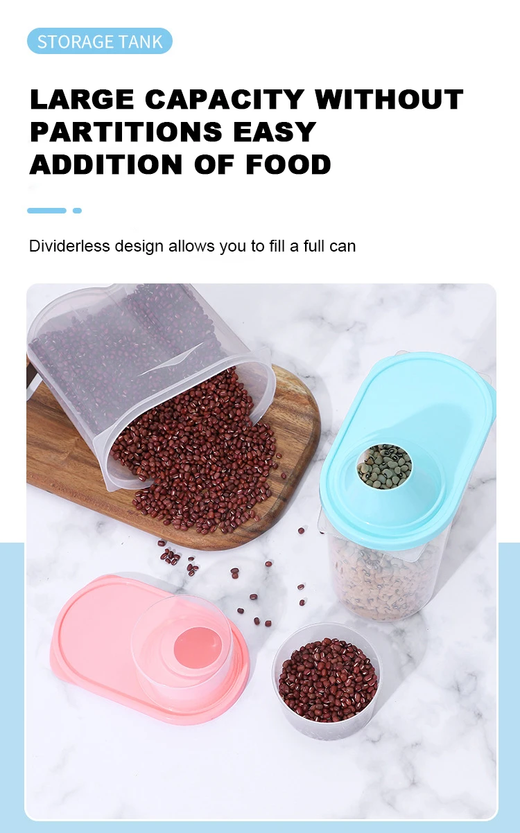 Rice Airtight Dry Food Storage Containers With Pourable Spout Rice Bin ...