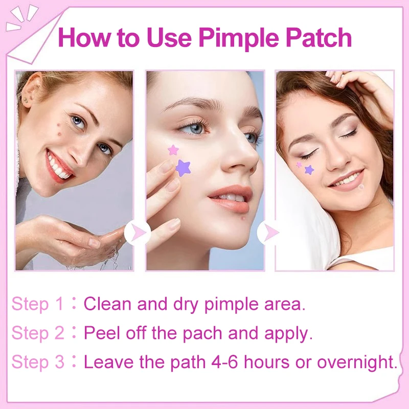 Custom Hydrocolloid Acne Pimple Patches Star Butterfly 28 40 72 Heart ...