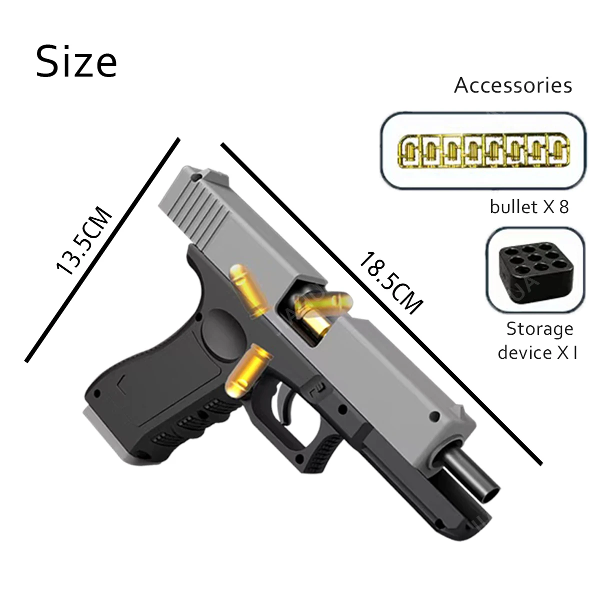 Kids Shell Ejecting Boys Realistic Prop Plastic Fakes Gloc Pistol Shell ...