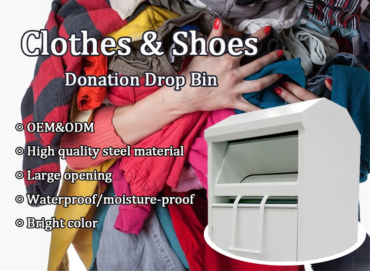 Outdoor Street Large Volume Clothes Donation Drop Off Recycle Bin Box ...