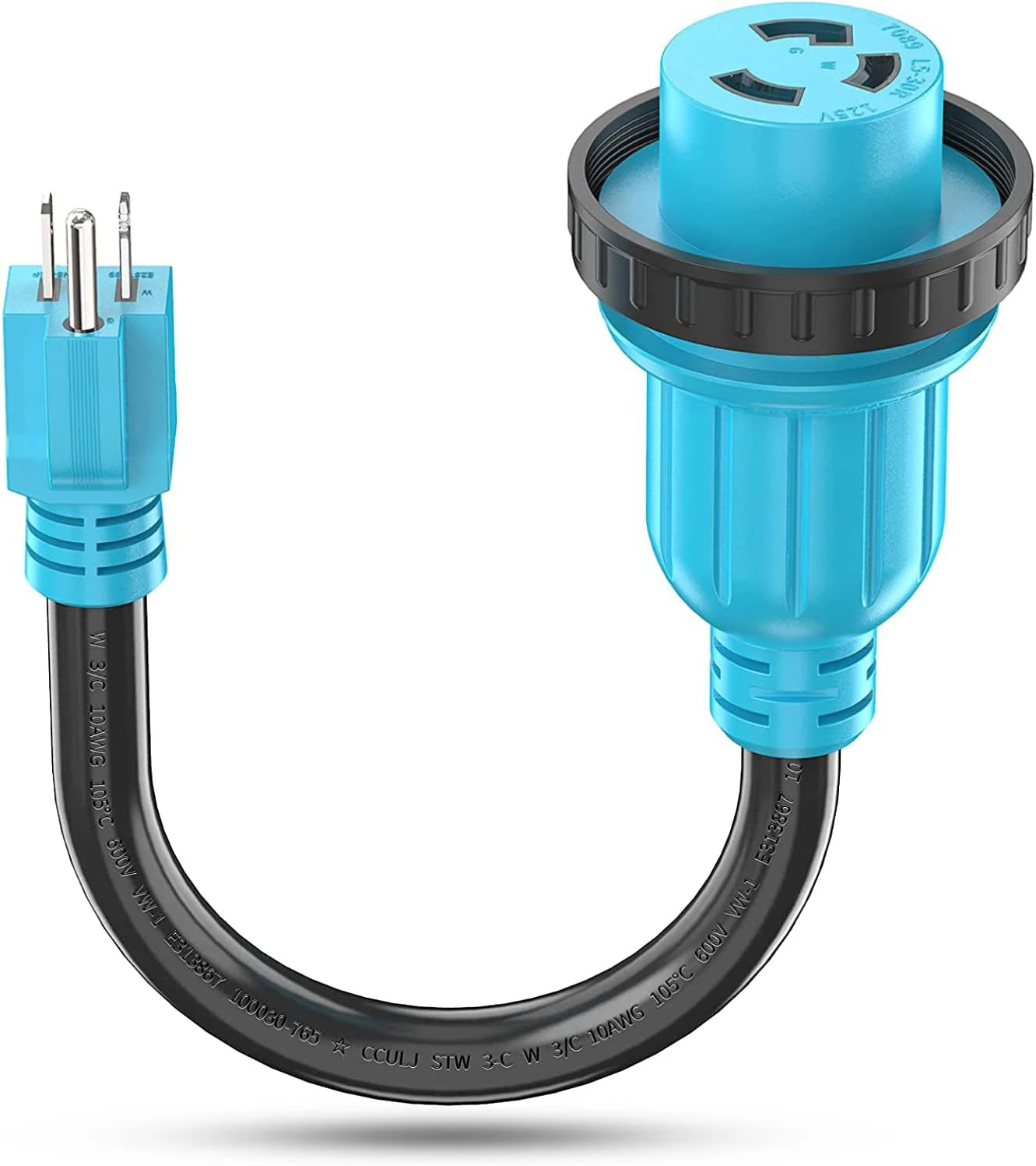 Nema 5-15P to L5-30R Household 15A to 30A Generator Adapter Cord ...