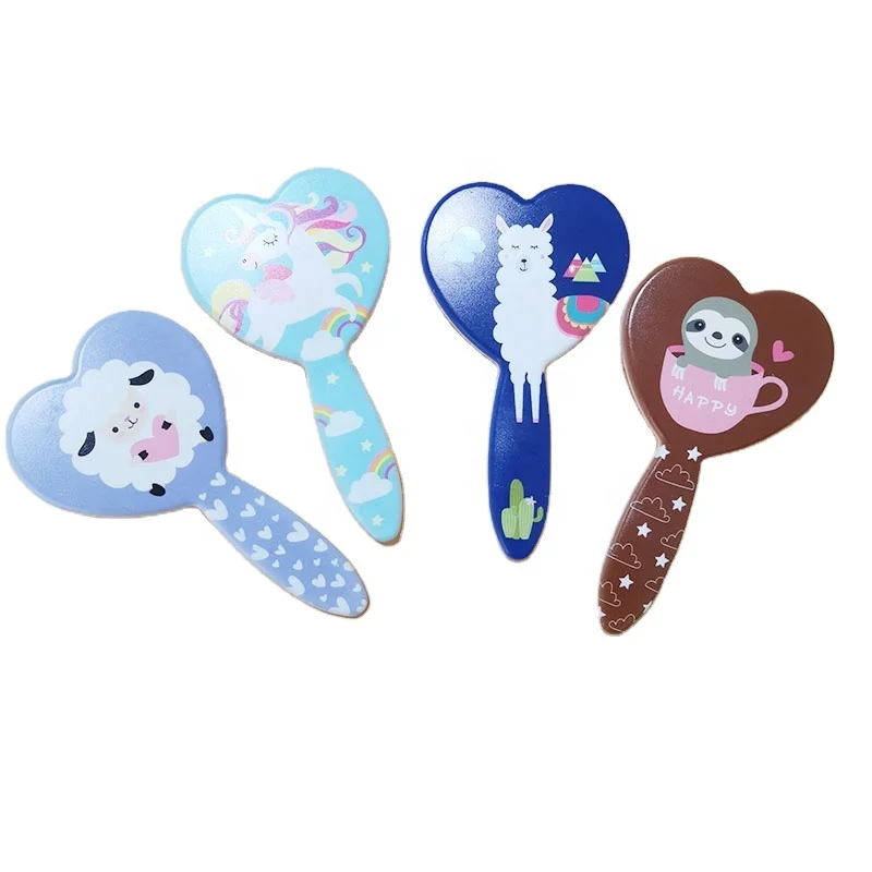 2021 Top Modern Heart Shape Customize Hairbrush Cartoon Print Paddle ...