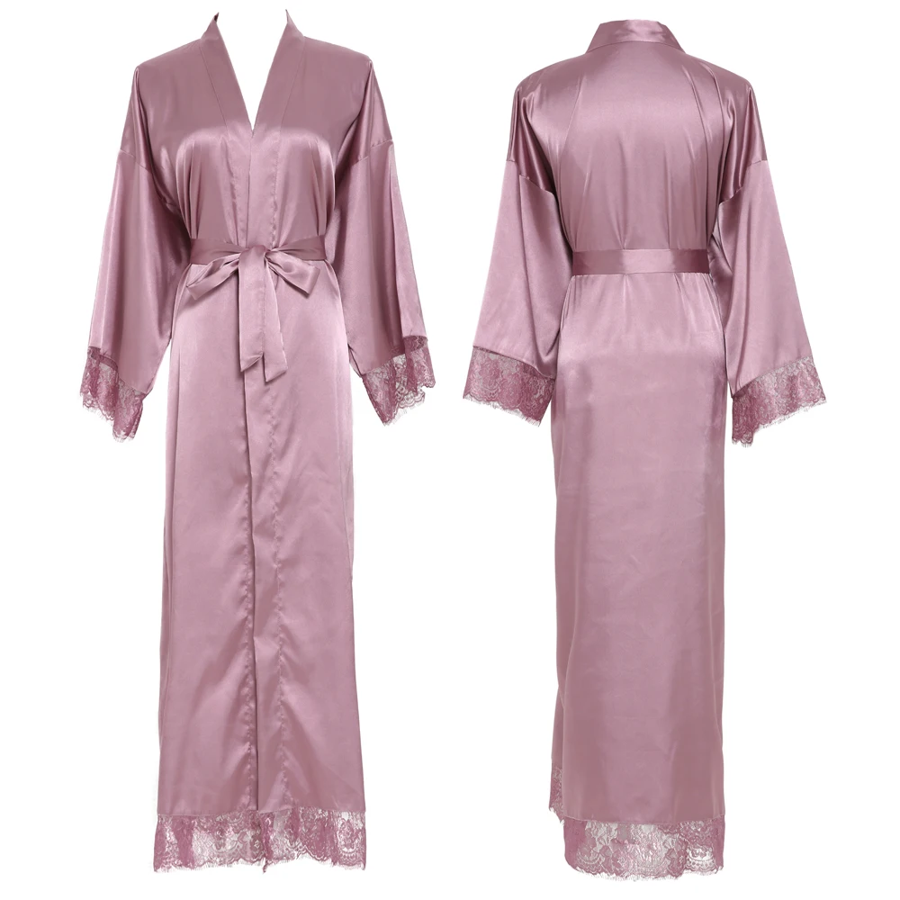 Forest Green Lace Robe Women Floral Lace Edge Robe in Pure Color One ...