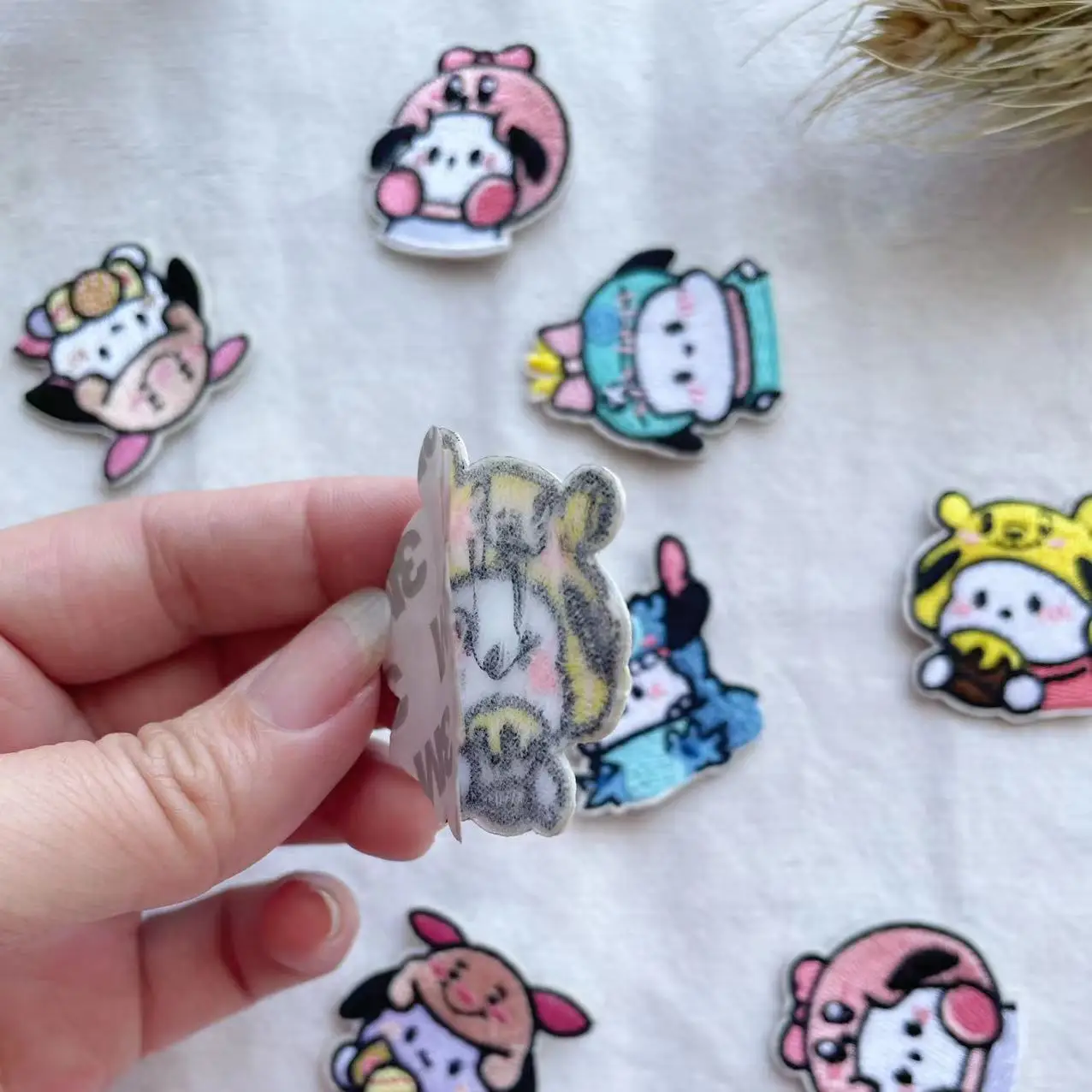 Cartoon Cute Pochacco Stitch Kirby Patch Embroidery Sticker For Hat Bag ...