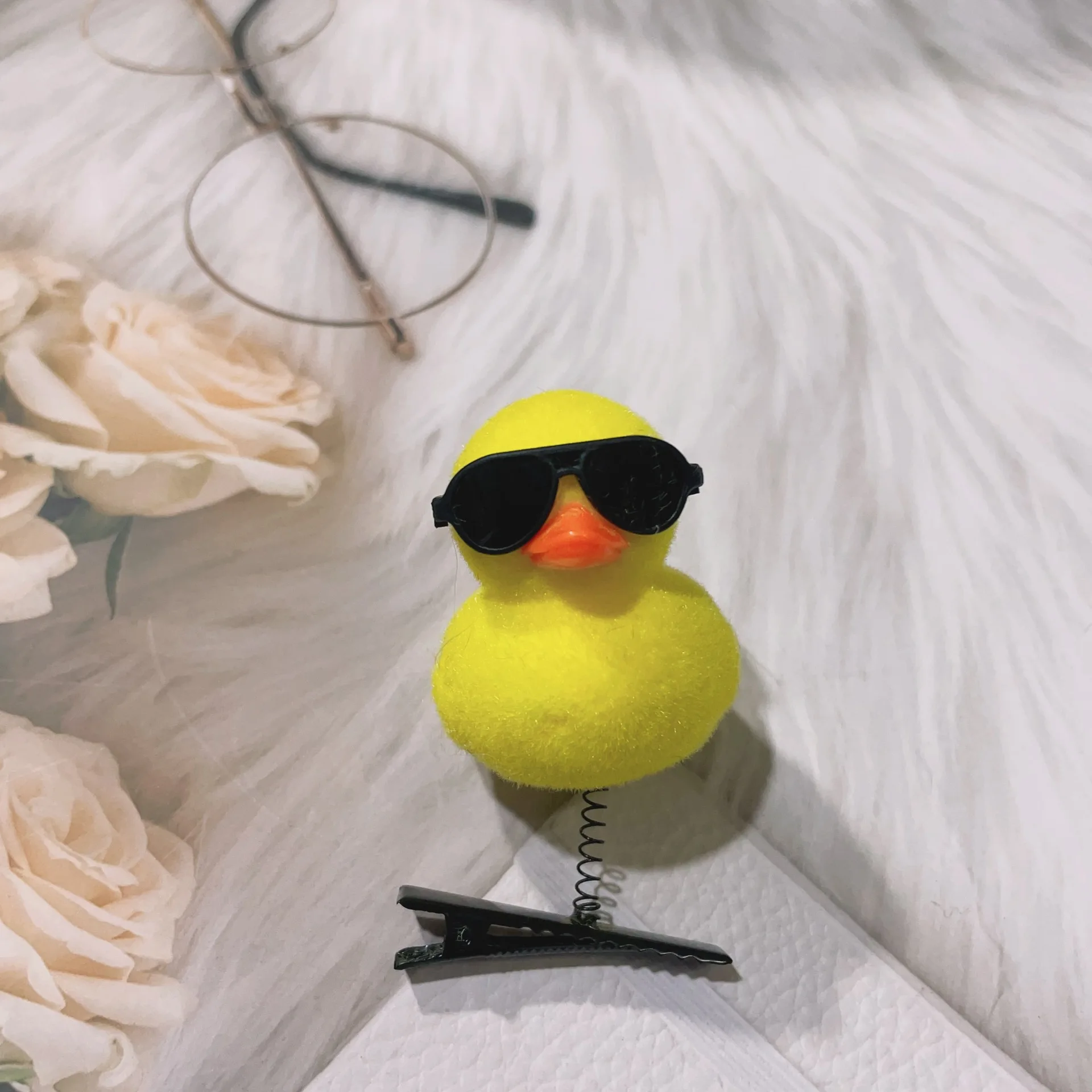 Kawaii Spectacled Duck Hair Clip - Cute Kids Accessory