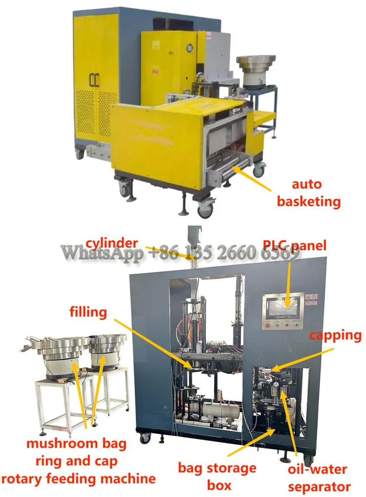 Hericium Mushroom Substrate Bagging Ringing Covering Machine Mushroom ...