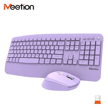 Meetion Directora Key Board Mouse Combo Full Size 2.4g Wireless Bt Daul ...