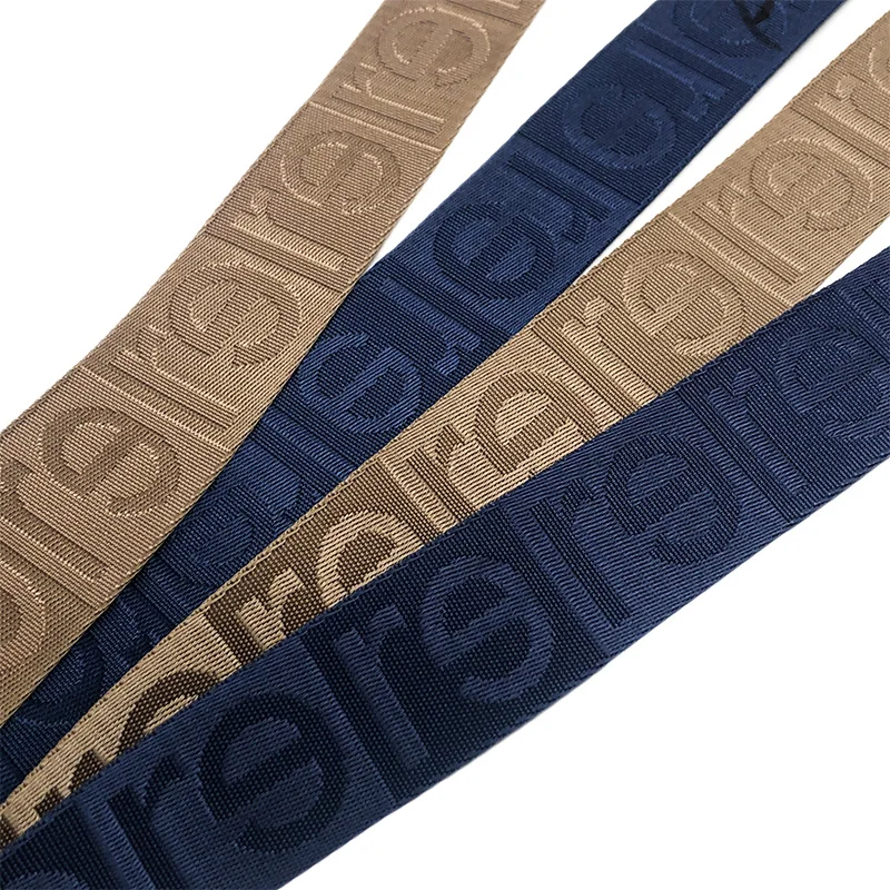 High Quality Custom 3d Embossed Logo Jacquard Webbing Nylon Strap for Bags