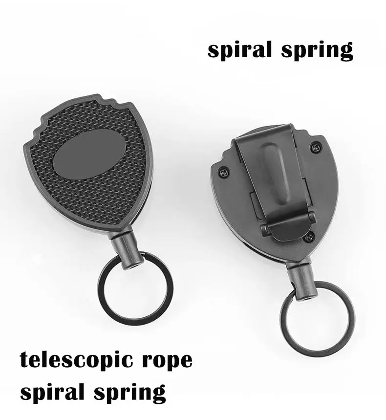 Custom logo Stainless Steel Key Fob Keychain Retractable Metal Badge ...