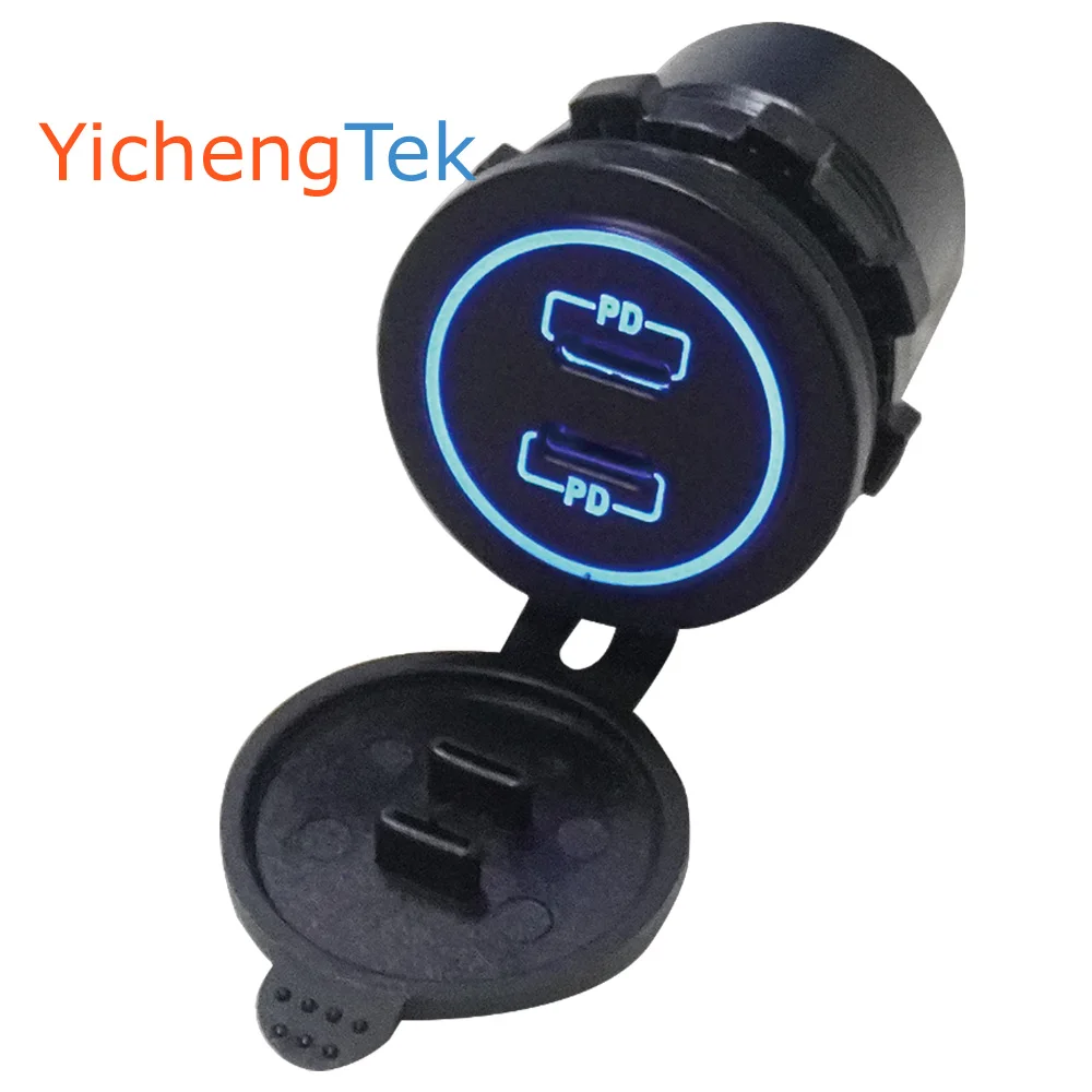 Yichengtek 60W Dual Port Type-C Car Charger - Fast & Reliable