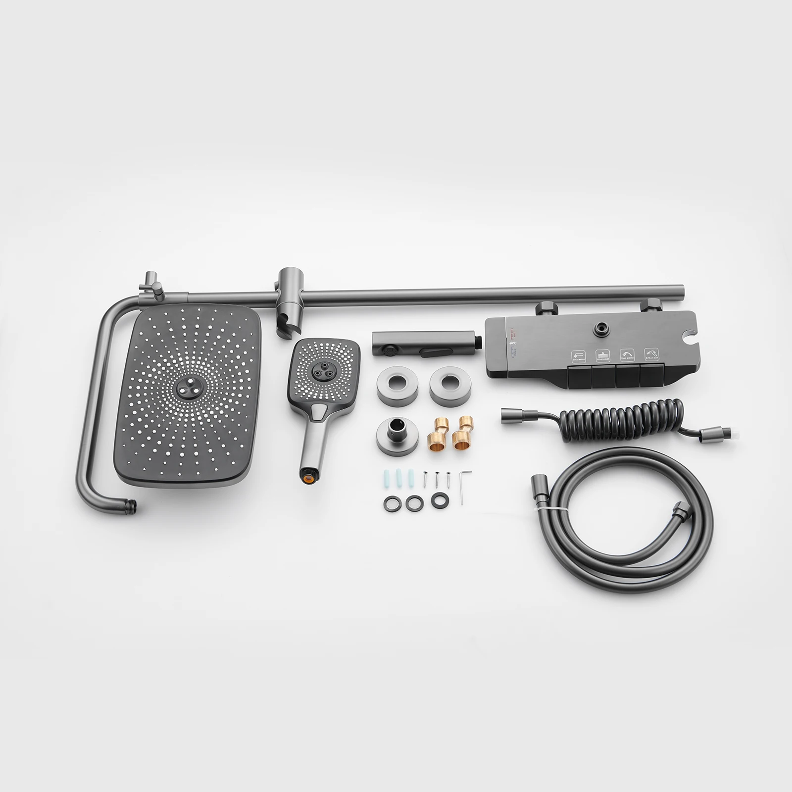 Factory Piano Key Bathroom Big Rainfall Black Shower Head Column Mixer ...