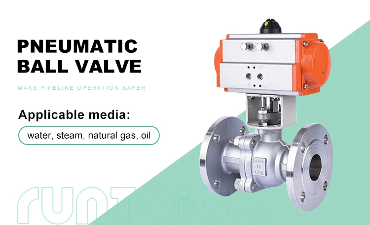 DN50 3inch 2 Way Flanged Float Pneumatic air Actuator Stainless Steel ...