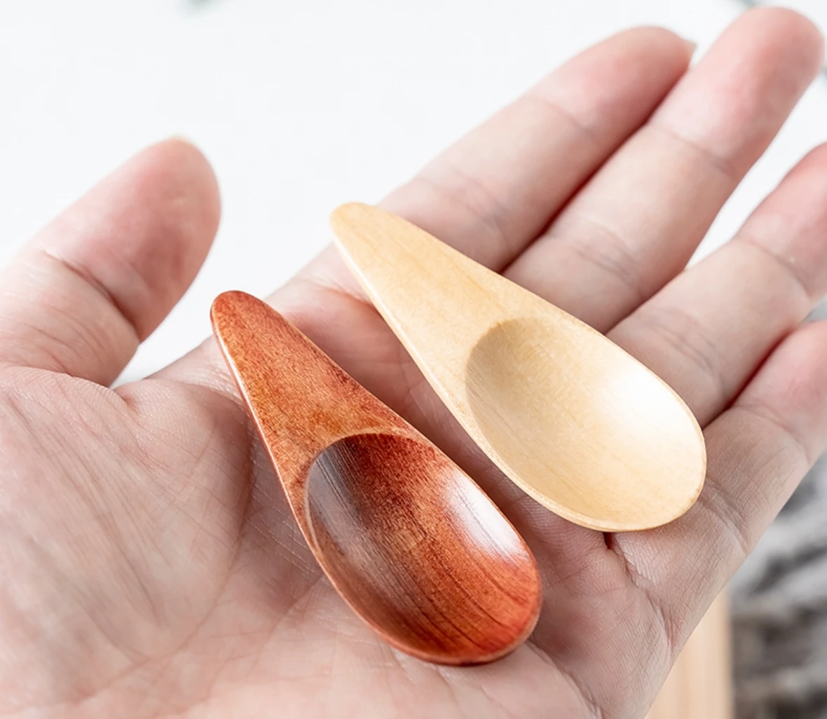 Small Wooden Spoon Honey Teaspoon Seasoning Coffee Tea Sugar Salt Jam ...