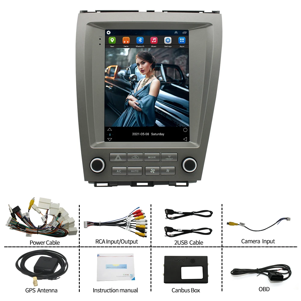 128GB Android 12 Vertical Screen Car Radio Stereo for Lexus ES240 ES350 ...