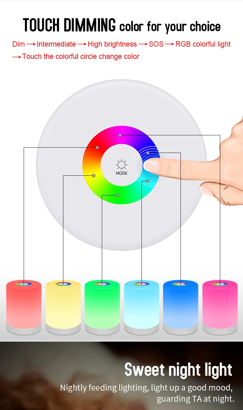 Smart LED Table Lamp with Touch Sensor - 10000 Hours Lifespan