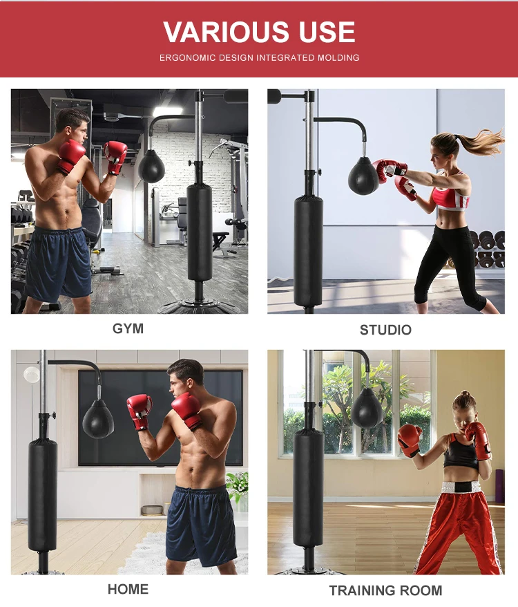 Height Adjustable Free Standing Kick-boxing Bag Adult Heavy Free ...