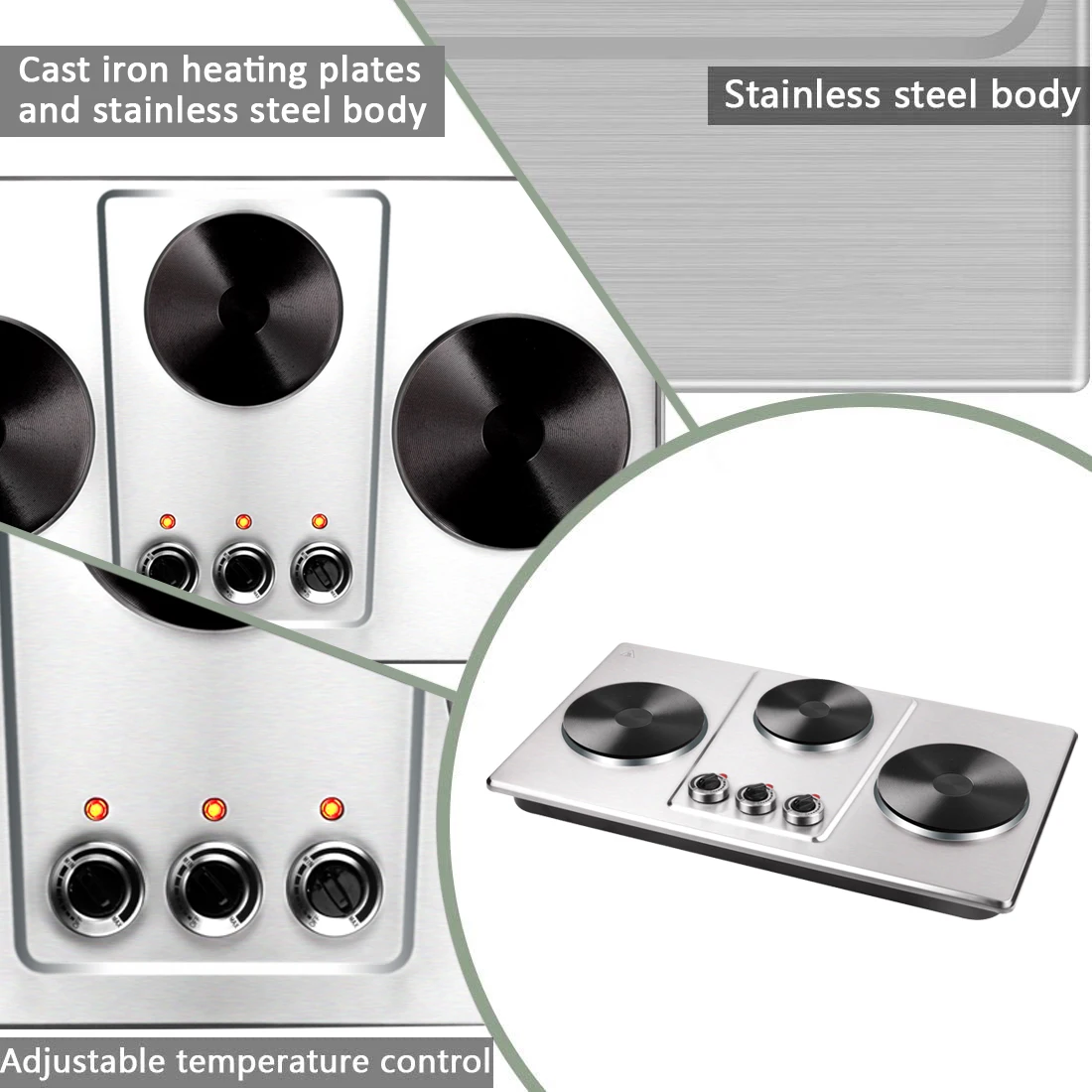 Triple Electric Hot Plate - Efficient Kitchen Appliance
