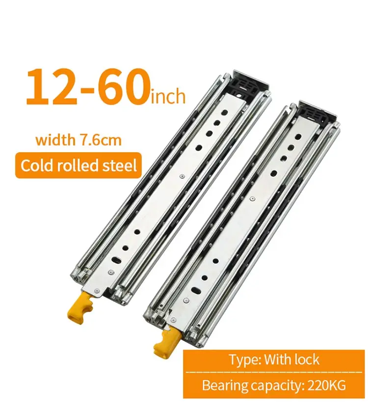 Telescopic Channel Drawer Slides - Heavy Duty & Soft Close