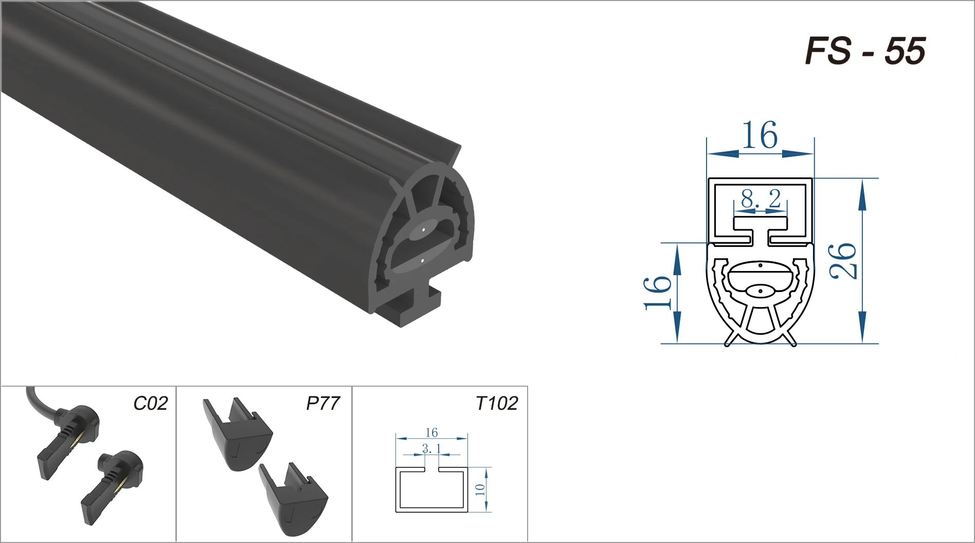 FS-55 for Roller Shutters and Doors Safety Edge Sensor| Alibaba.com