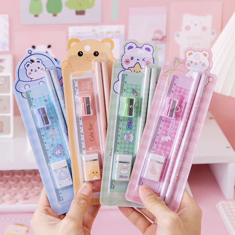 Cute Pencil Eraser Ruler Sharpener Student Promotional Pencil