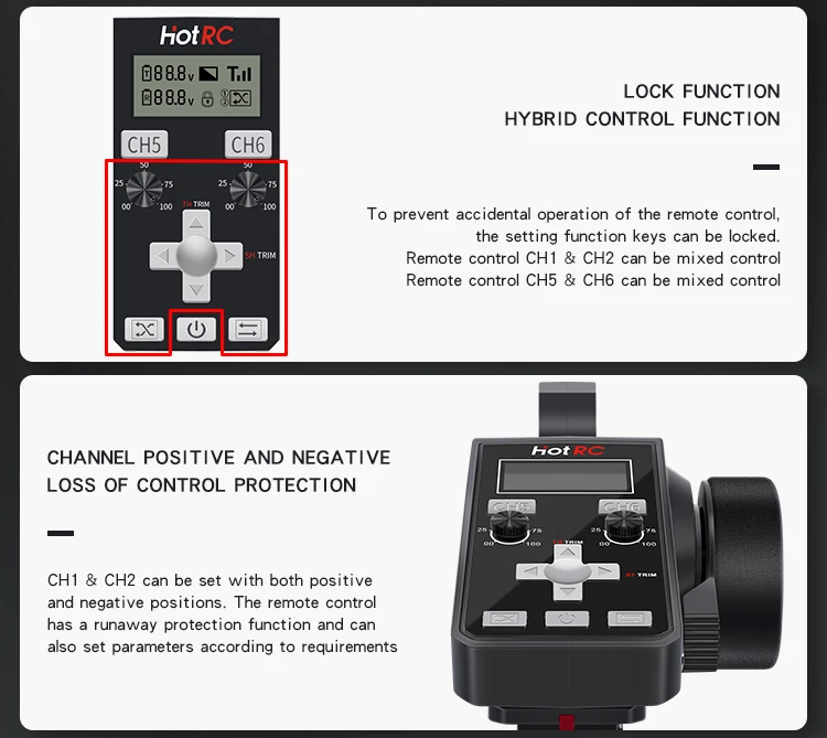 HOTRC CT-6A Transmitter - 6CH 2.4G Remote Control System
