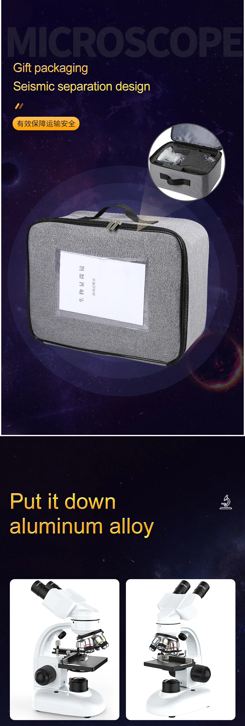 HD LED Light Binocular Microscopes for Lab & Education