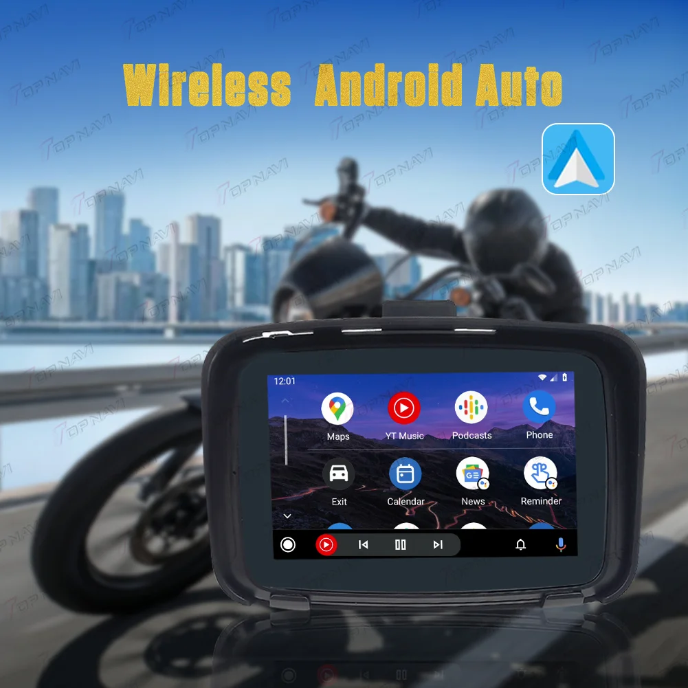 5 Inch Motorcycle Waterproof Carplay Multimedia Player For Motorbike ...