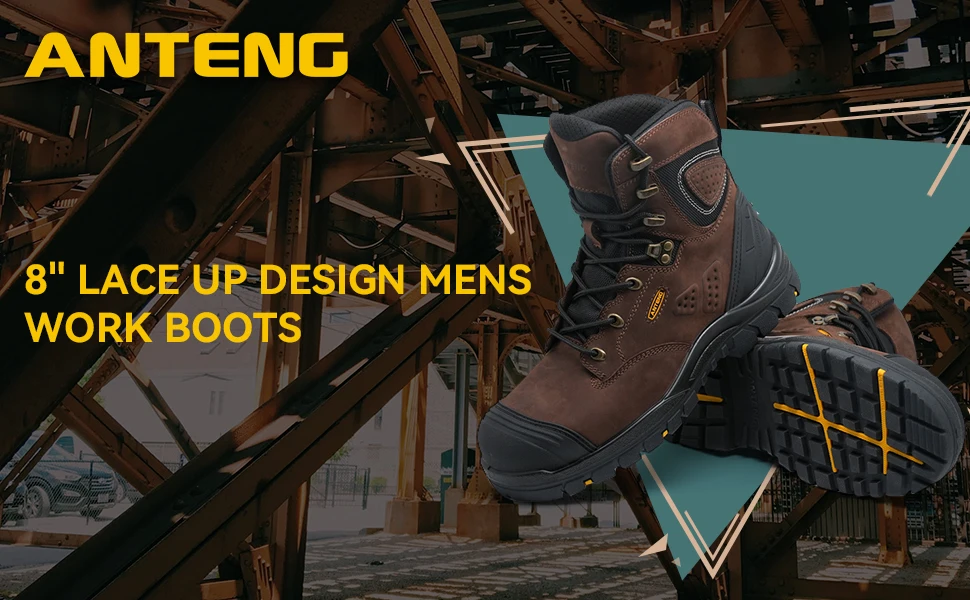 Anteng Genuine Leather Esd Anti-static Anti-piercing Safety Boots Steel ...